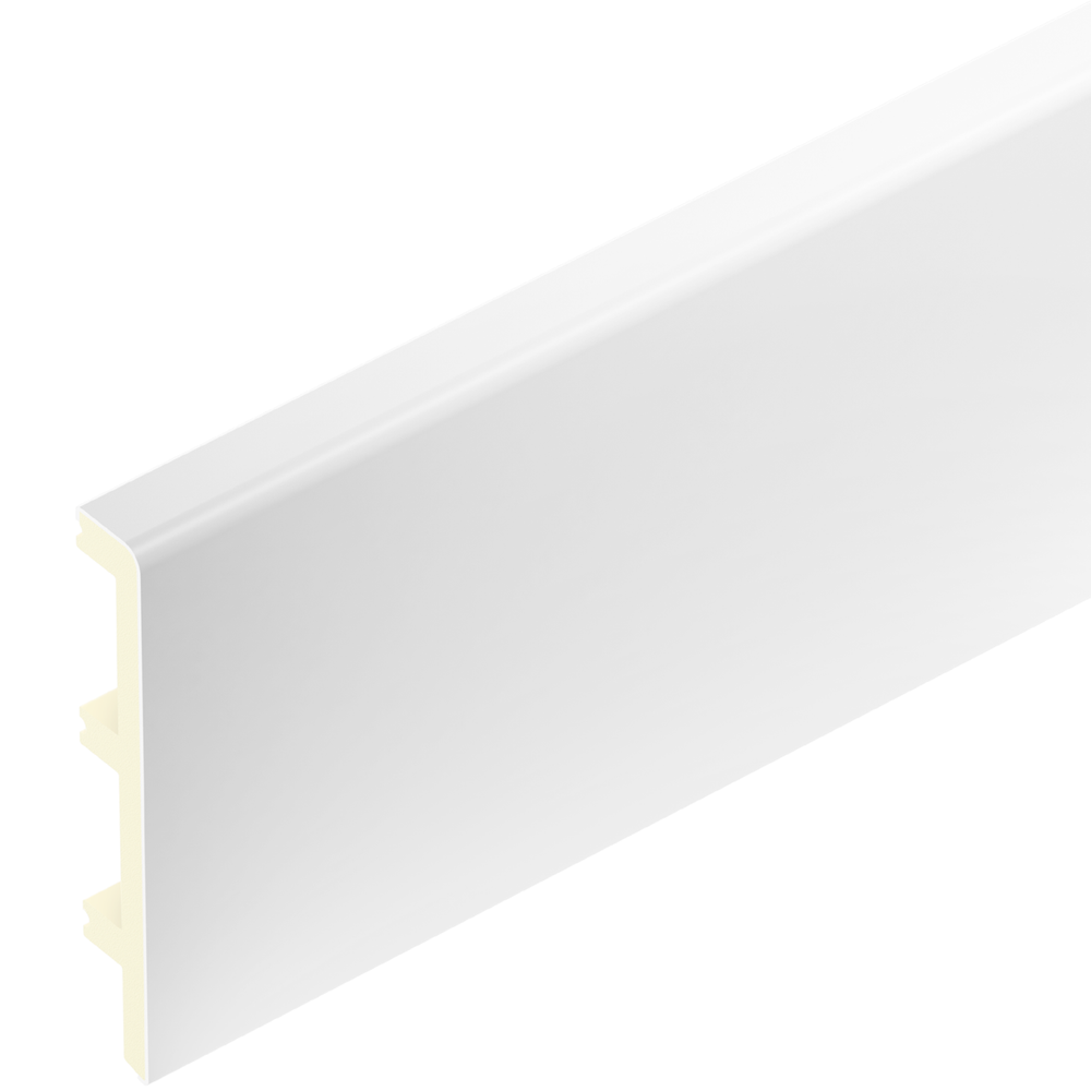 PVC Skirting Board Status Line 100x15mm CEZAR White RAL9003 matt lacqu ...